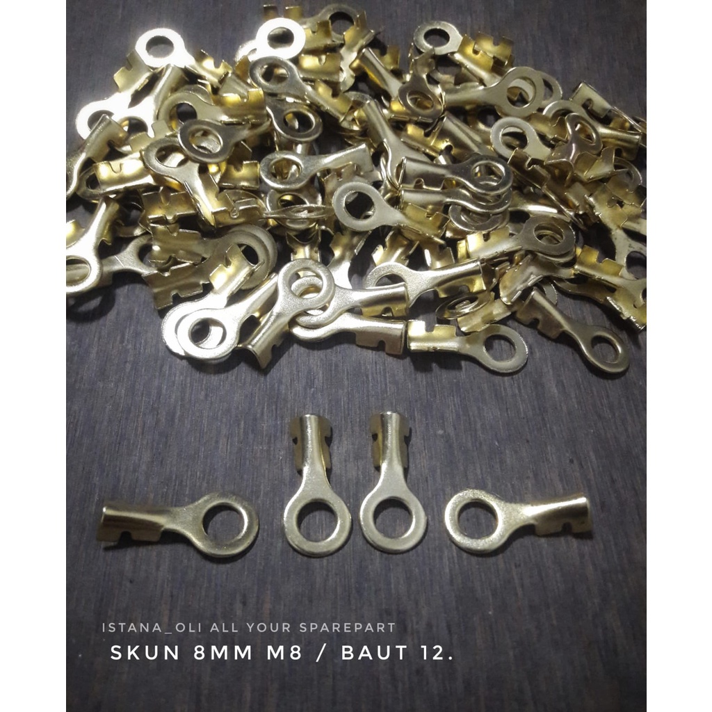 Jual Skun Sekun klem Kabel Baut 12 8mm M8 Terminal Kuningan Tebal ...