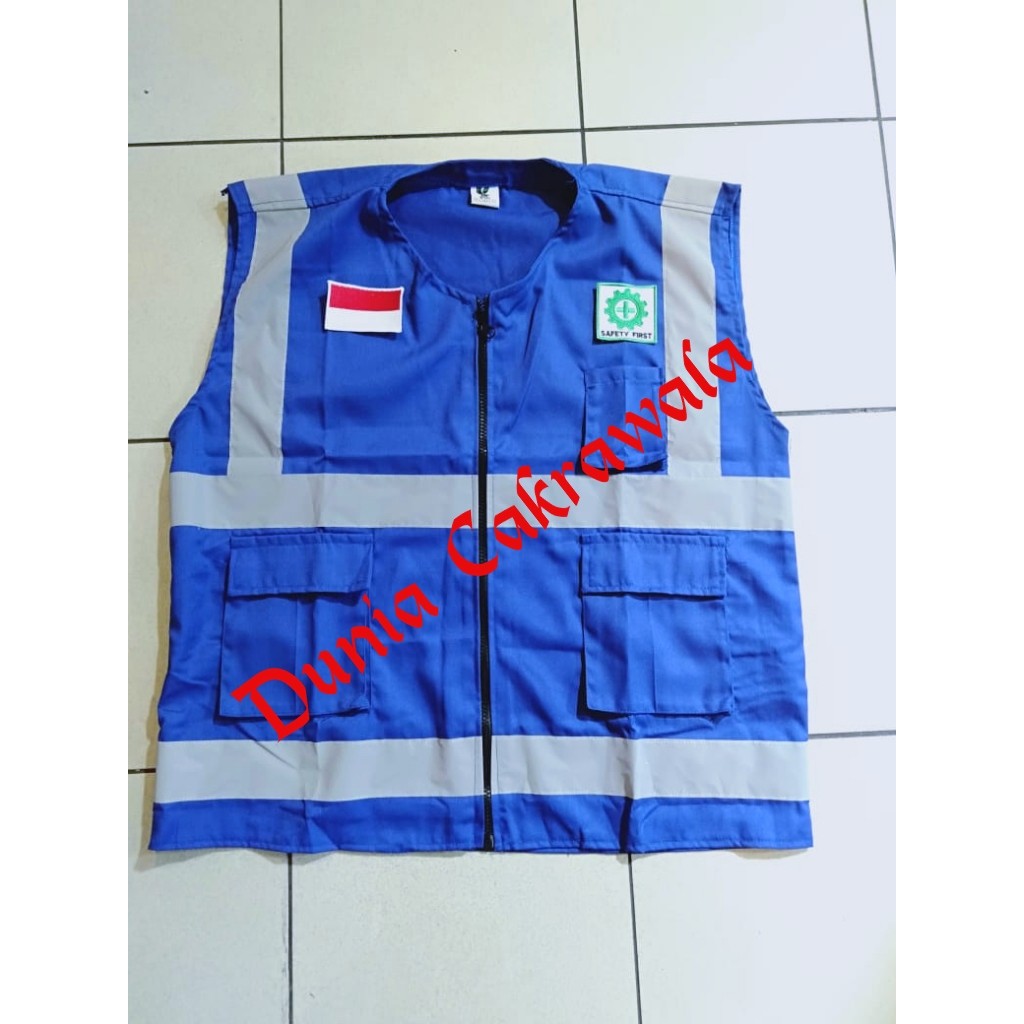 Jual Rompi Safety Bahan Drill Plus Logo K3 dan Logo Bendera / Rompi ...