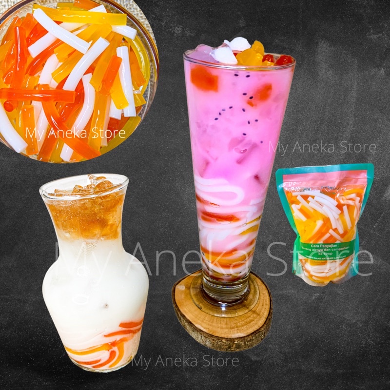 Jual jelly motif CENDOL 1KG/ Cendol pelangi / cendol / jelly potter ...