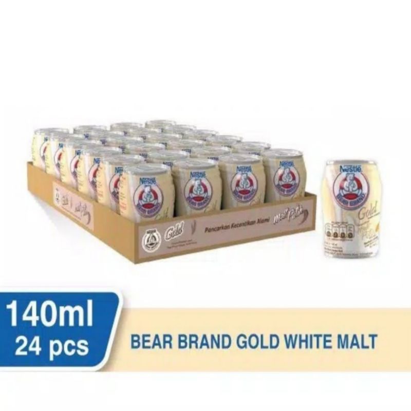 Jual Susu Beruang Bear Brand Gold White Malt 140ml {1 Pack isi 24 ...