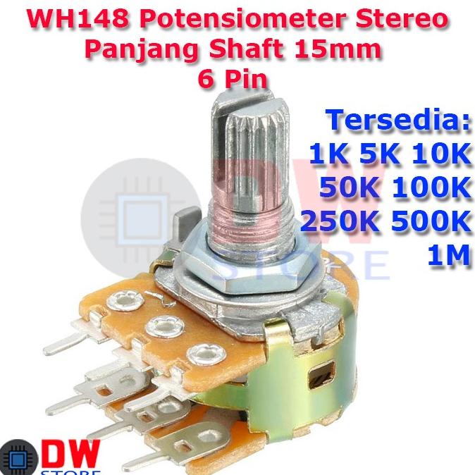 Jual B100K 100K OHM POTENSIOMETER POTENSIO METER STEREO VARIABLE ...