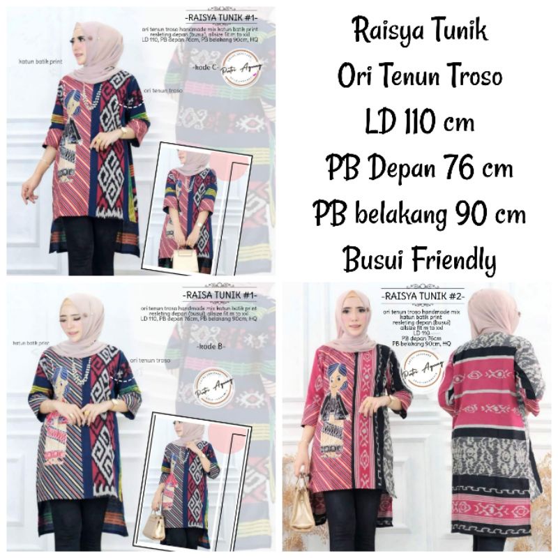 Jual Tunik Tenun Troso Raisyana Dress Batik Soloan Muslim Modern Super Duper Cantik Muslim ...