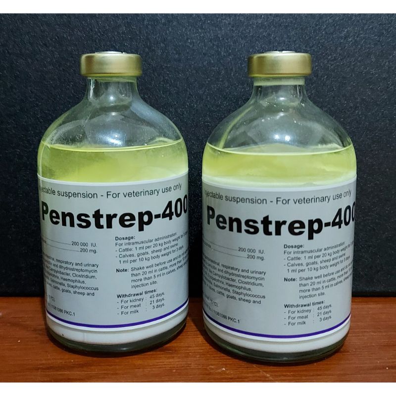 Jual Penstrep 400 antibiotik injeksi pernafasan hewan 100ml | Shopee Indonesia