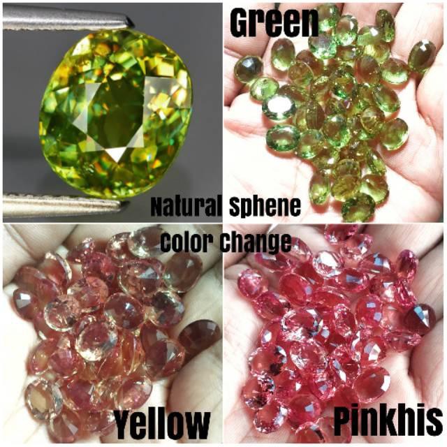 Jual BATU AKIK PERMATA NATURAL SPHENE CHANGE COLOR | Shopee Indonesia