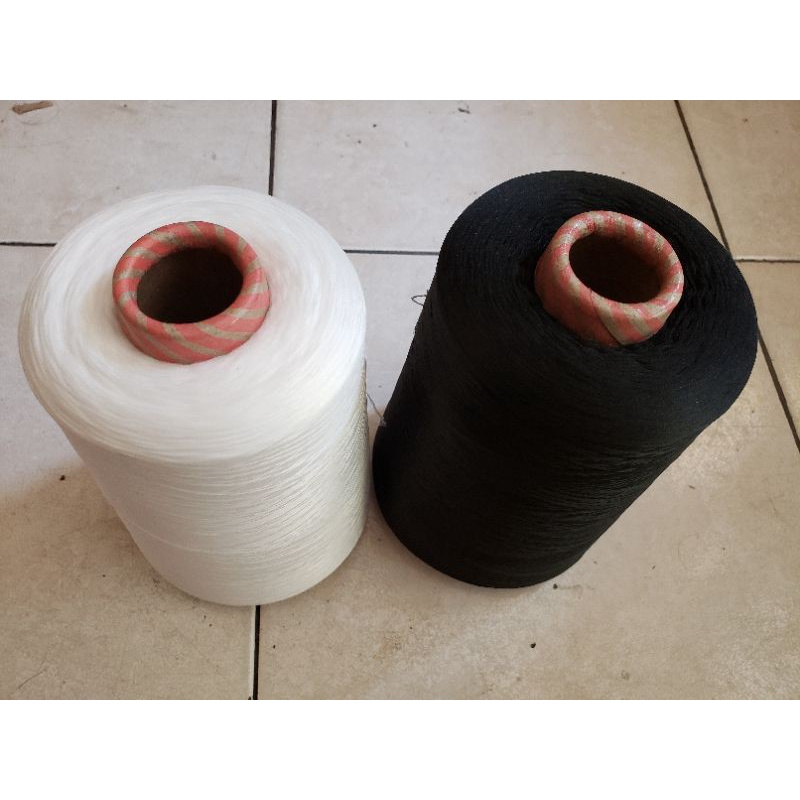 Jual BENANG OBRAS POLYESTER 500 GRAM PUTIH, HITAM / POLYSTER / BENANG ...