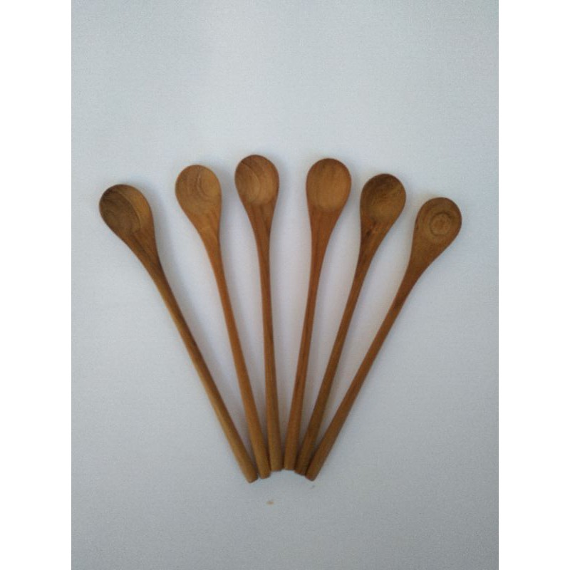 Jual sendok jus/sendok pengaduk kayu jati 20cm | Shopee Indonesia