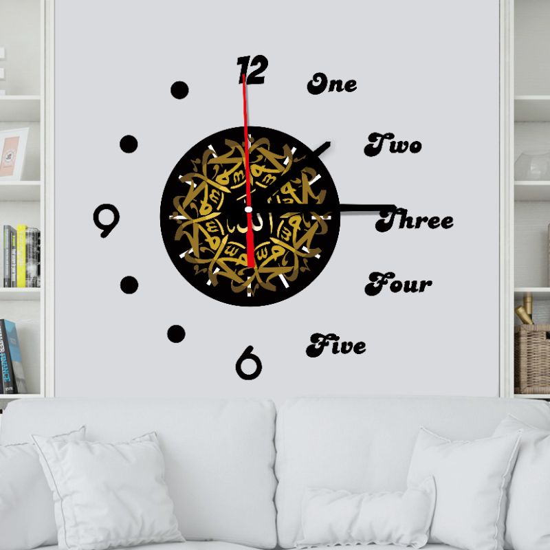 Jual Jam Dinding 3D DIY Giant Wall Clock Tempel Besar Huruf Angka Jumbo ...