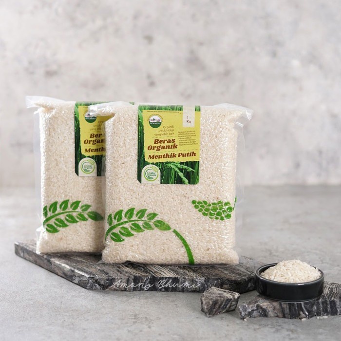 Jual Beras Organik Menthik Putih Kemasan 1 Kg Beras Mentik Lingkar ...