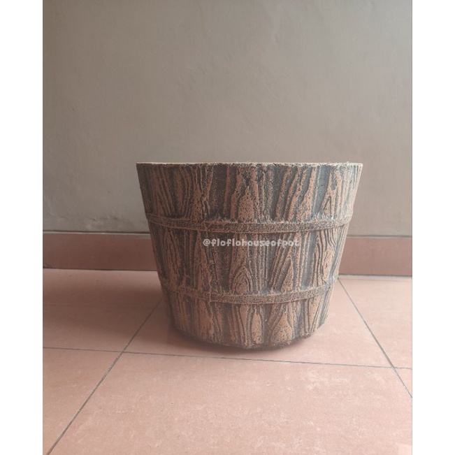 Jual pot semen motif kayu ember jepang D37cm T28cm | Shopee Indonesia