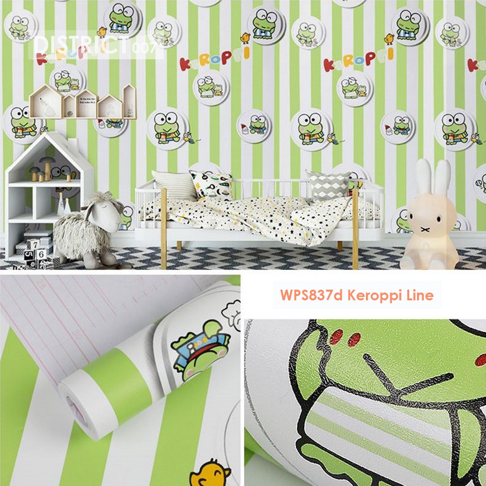Jual Wallpaper Sticker Kamar Anak Karakter Kartun Katak STRIPE Walpaper Stiker Dinding Ruang ...