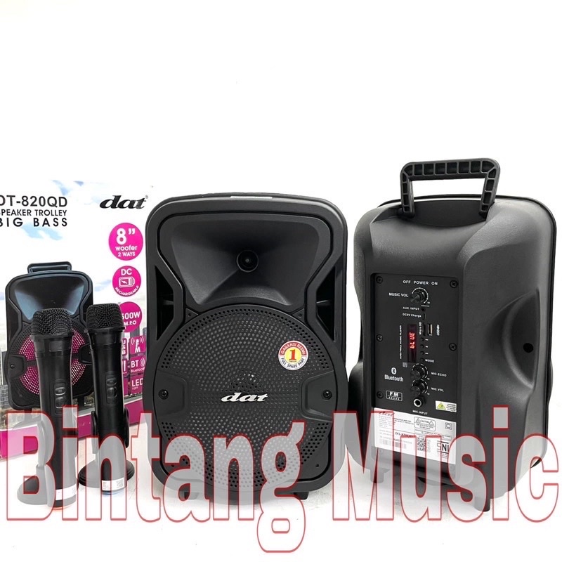 Jual Speaker portable DAT DT 820QD original 8 inch speaker portable ...