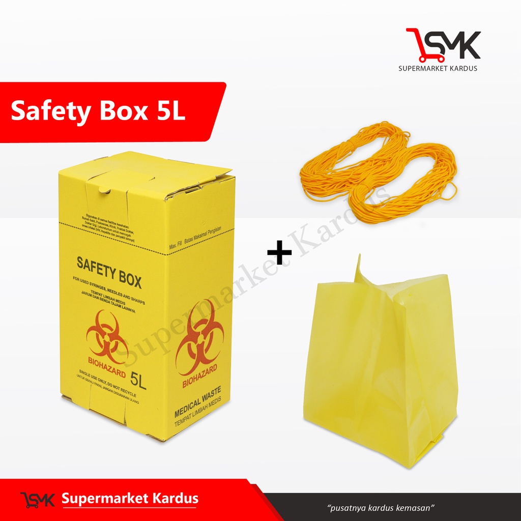 Jual Safety Box 5 Liter (Tali + Inner plastik) Sampah Medis/Safetybox/Alkes/BioHazard/Kardus/Box ...