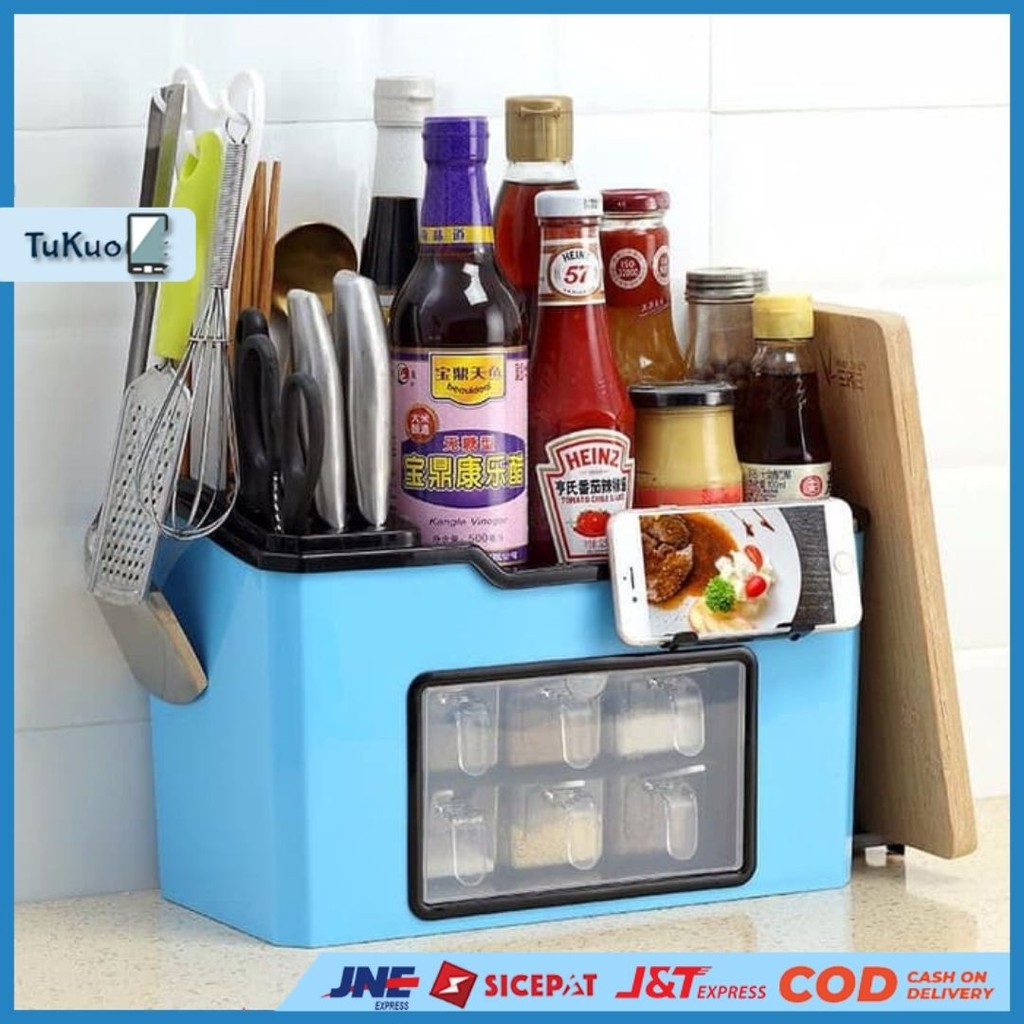 Jual Rak Bumbu Dapur Minimalis Dinding Dengan Gantungan Sendok Sutil ...