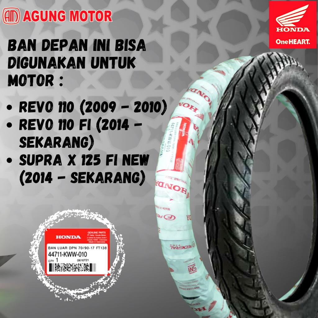 Jual Ban Luar Depan Revo FI & Supra X 125 FI (Asli Honda) 44711KWW010 ...