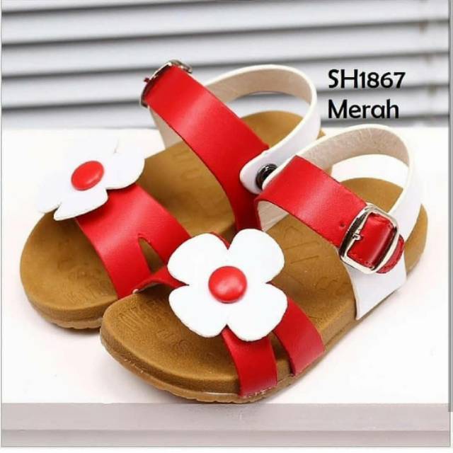 Jual Flower sepatu sandal ( red ) | Shopee Indonesia