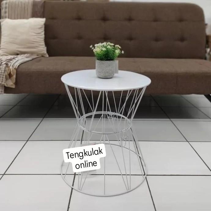 Jual Meja | Meja Tamu Minimalis Hitam Putih Besi Meja Sudut End Table ...