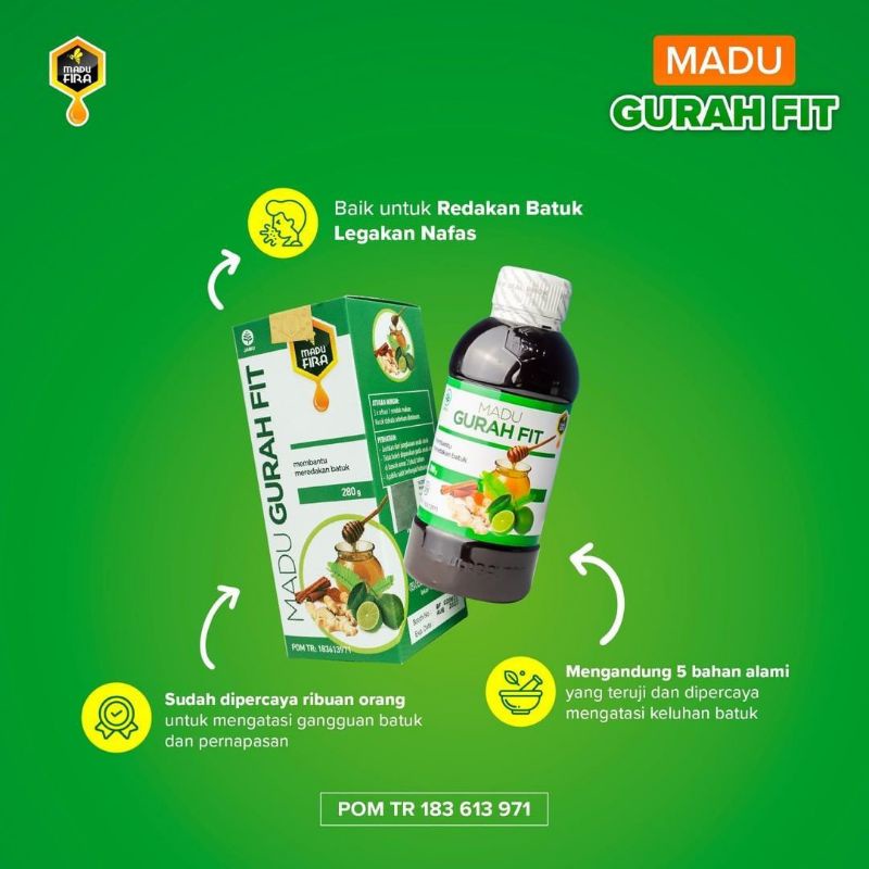 Jual Madu GURAH FIT Original Gurahfit Solusi Efektif Untuk Batuk ...