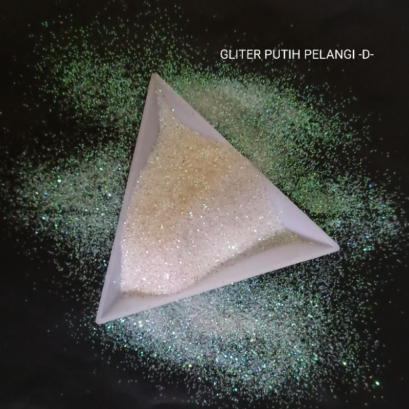 Jual 100 gr gliter putih pelangi hologram nail art henna | Shopee Indonesia