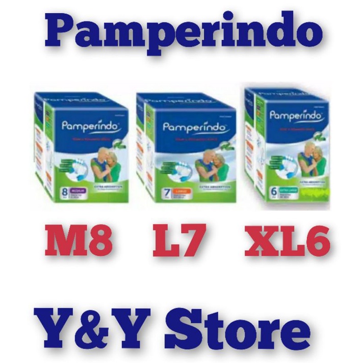 Jual PAMPERINDO Popok Dewasa Perekat / Adult Diapers Ukuran M8 L7 XL6 ...