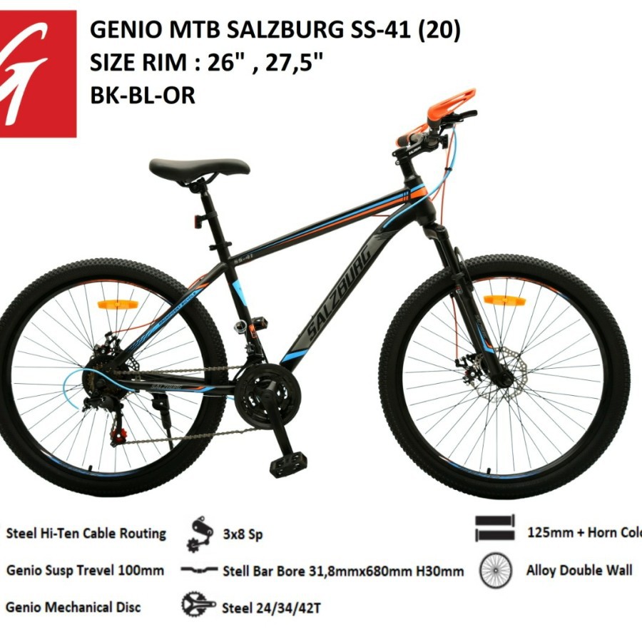 Jual SEPEDA GUNUNG MTB 27,5 GENIO SALZBURG SS-41 (20) | Shopee Indonesia