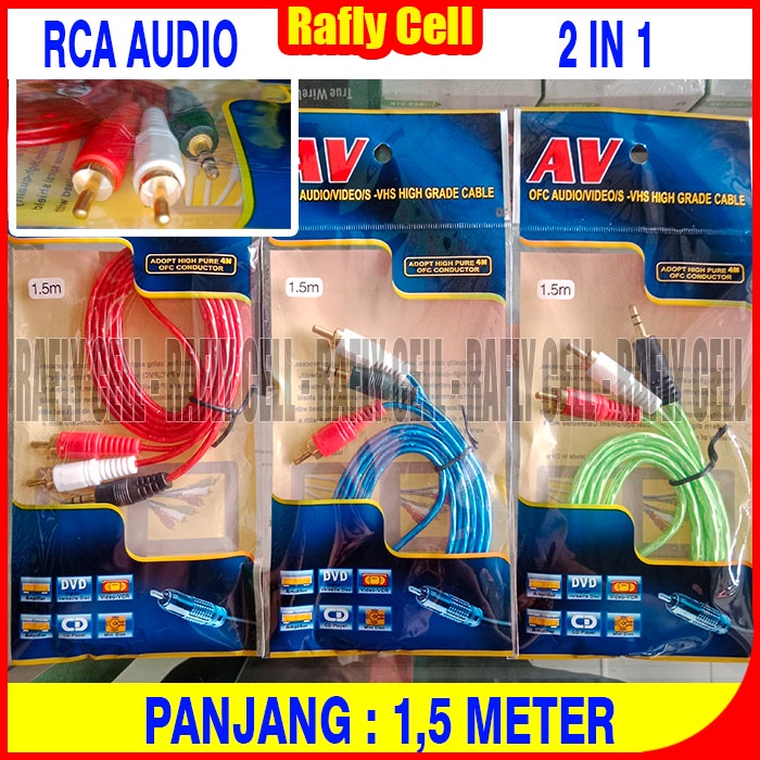 Jual Kabel Audio AUX RCA Dari HP Ke Speaker Aktif Analog Jack 3.5mm to ...