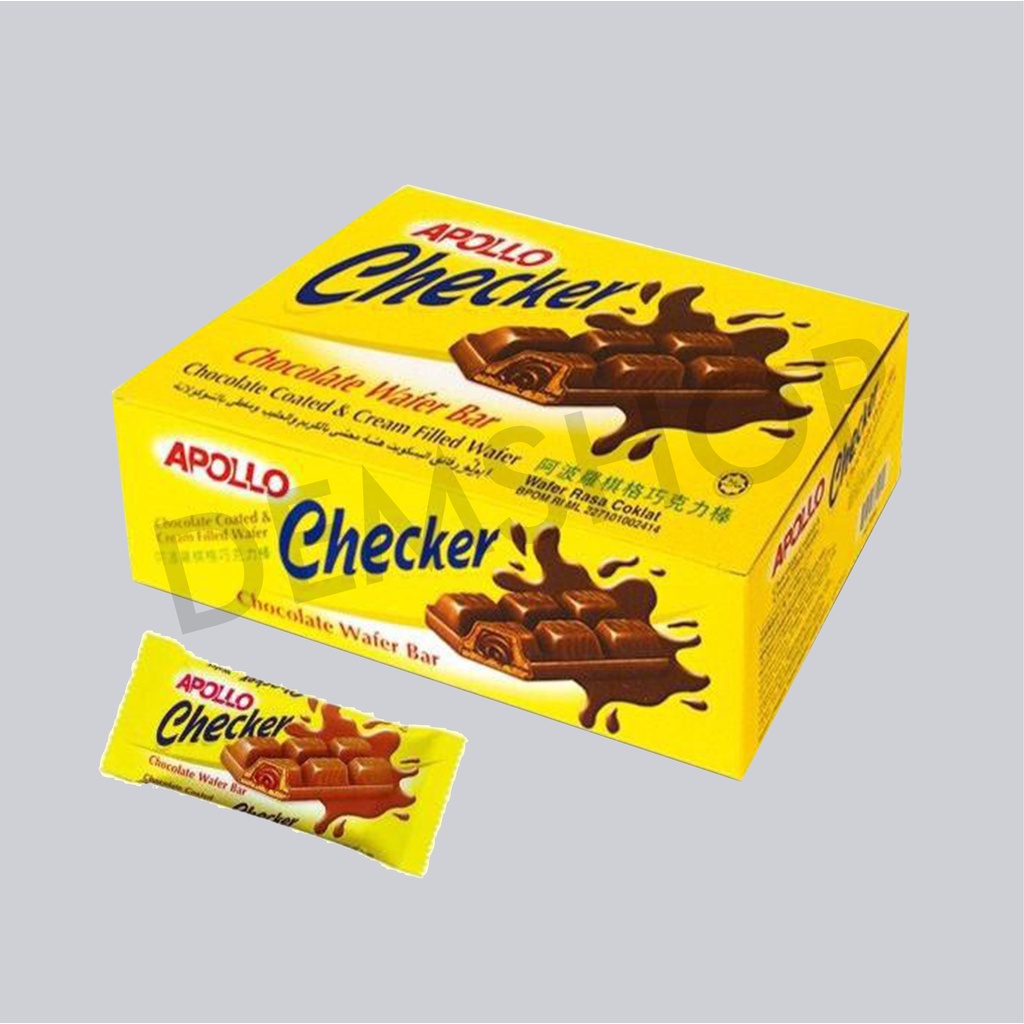 Jual Apollo Checker/ Chocolate Wafer Bar/ Biskuit Berlapis Coklat dan ...