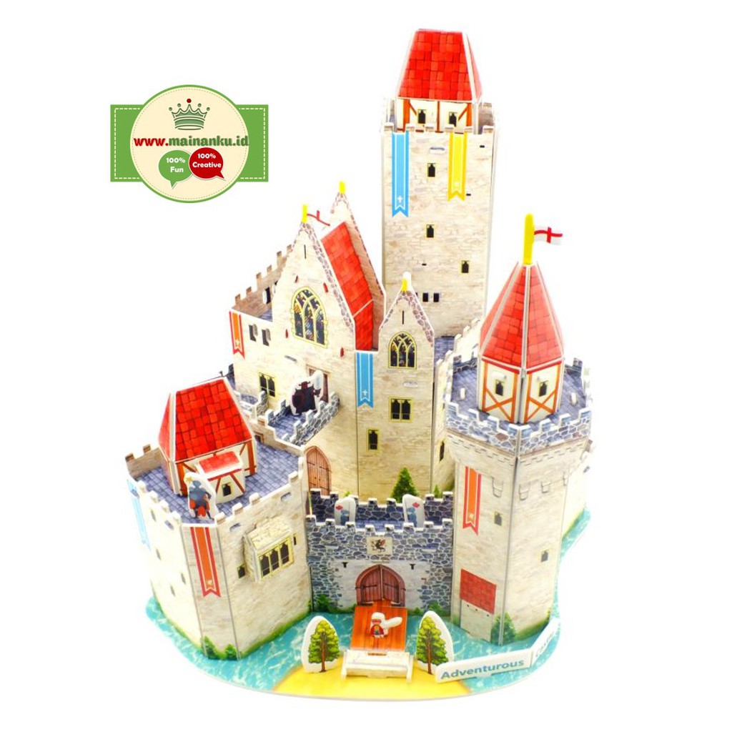 Jual Mainan 3d Puzzle Eksklusif ADVENTUROUS CASTLE | Puzzle 3D Istana ...