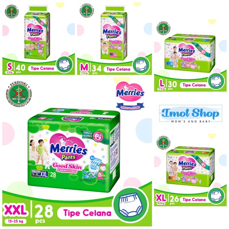 Jual Merries Pants Good Skin NB-S40/ M34/ L30/ XL26/XXL28 | Shopee ...