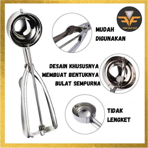 Jual Scoop ice cream Premium Stainless Steel anti Karat Sendok Scoop Es ...