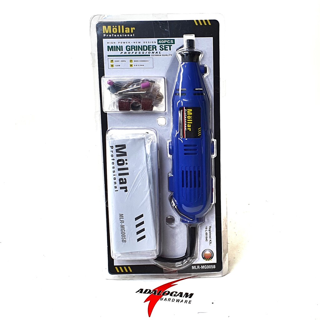 Jual MOLLAR MINI DIE GRINDER BLISTER SET 40 PCS - GERINDA BOR TUNER ...