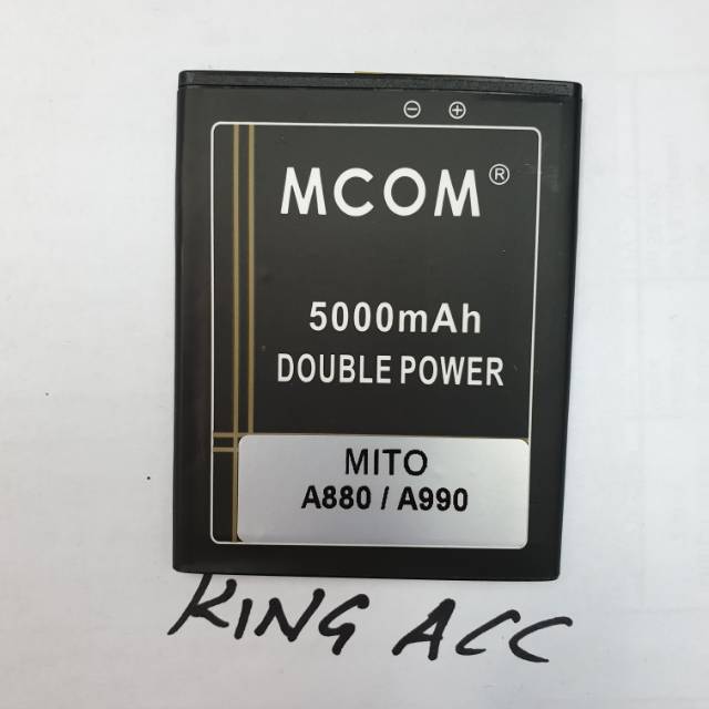 Jual Baterai batre battery mito a880 a990 ba000132 double power mcom | Shopee Indonesia
