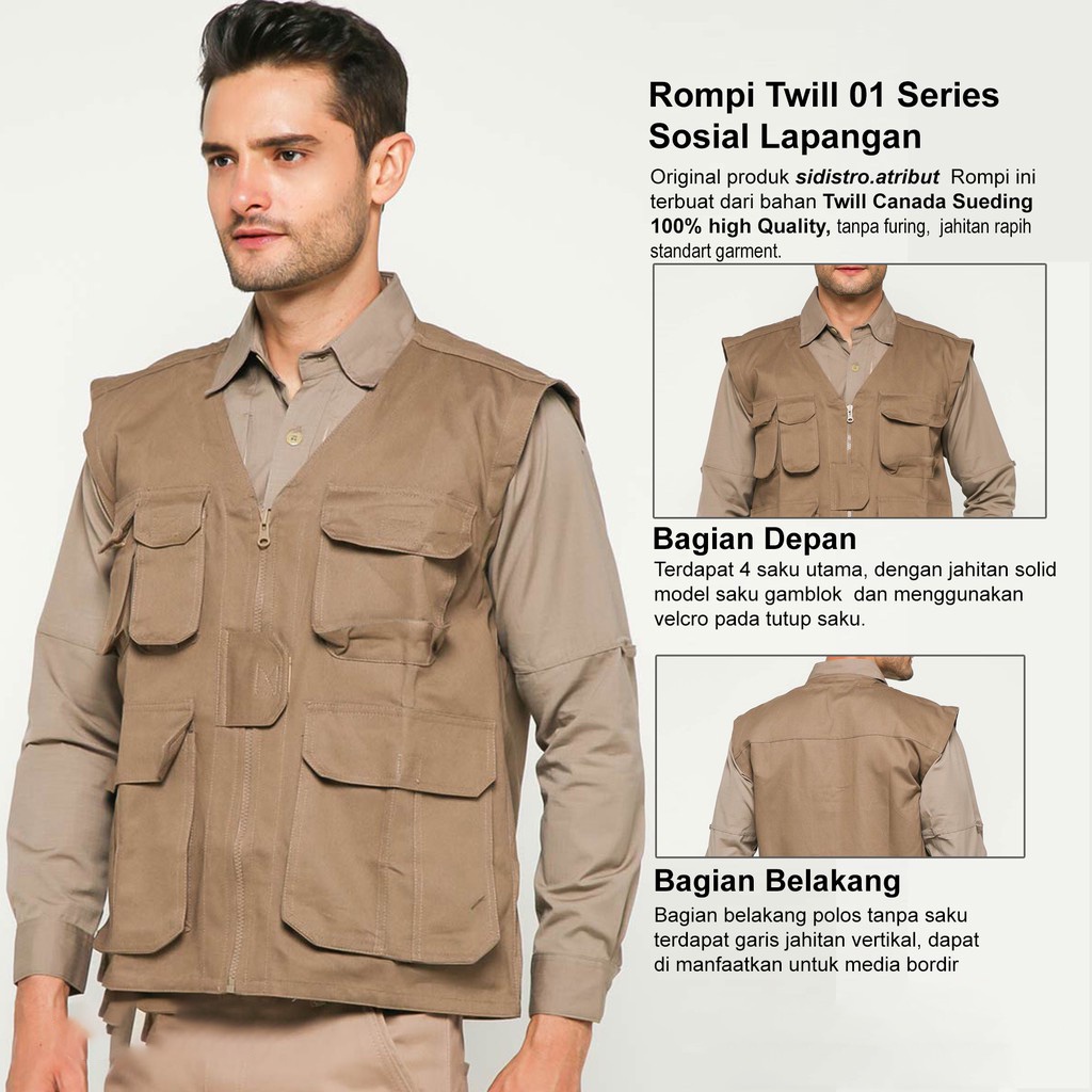 Jual Rompi Biker/Touring | Warna COKLAT | Vest Komuniutas | Waistcoat ...