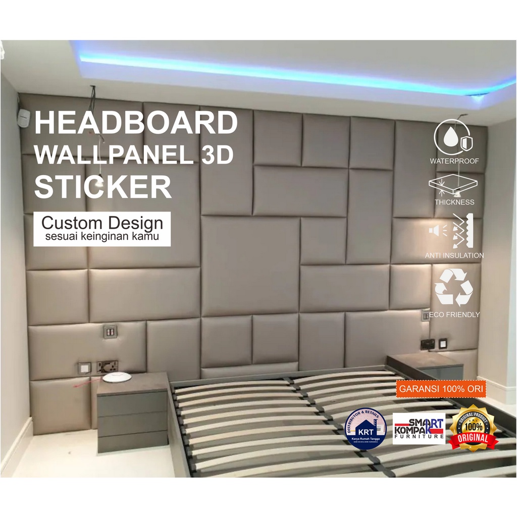Jual Karruta Custom Headboard Bed Foam Wallpanel 3D Sticker | Dinding ...