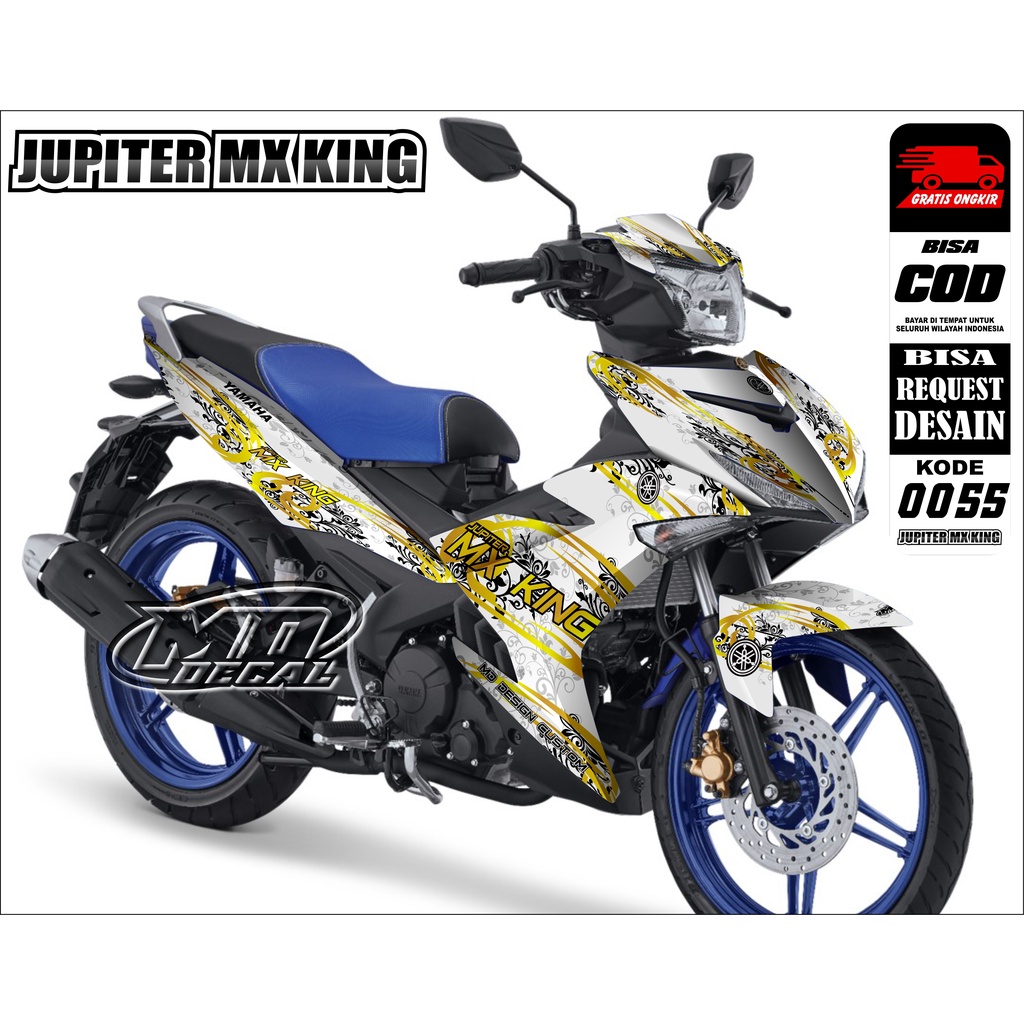 Jual 0055 Sticker Decal MX KING Desain Bebas Batik Gold - Sticker ...
