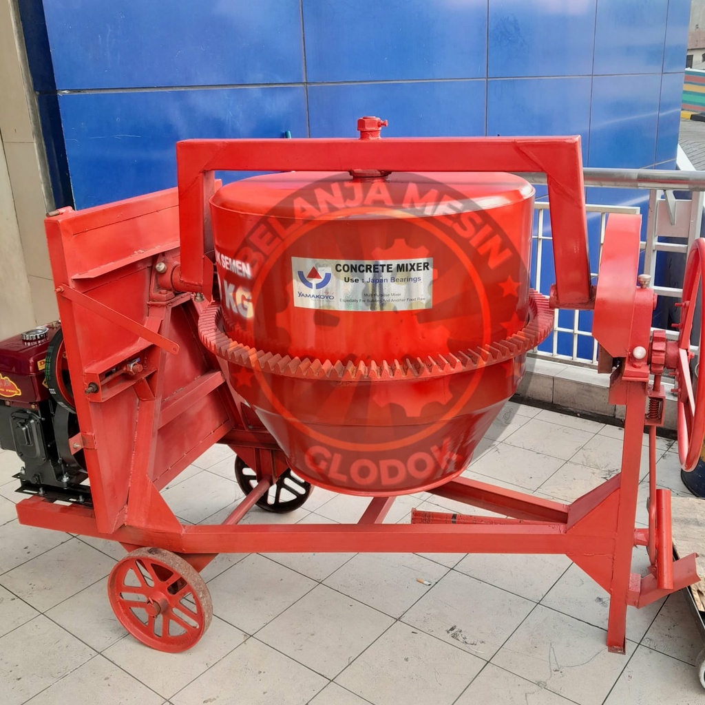 Jual Mesin Molen Pengaduk Semen 50 kg + Diesel 8 HP | Shopee Indonesia