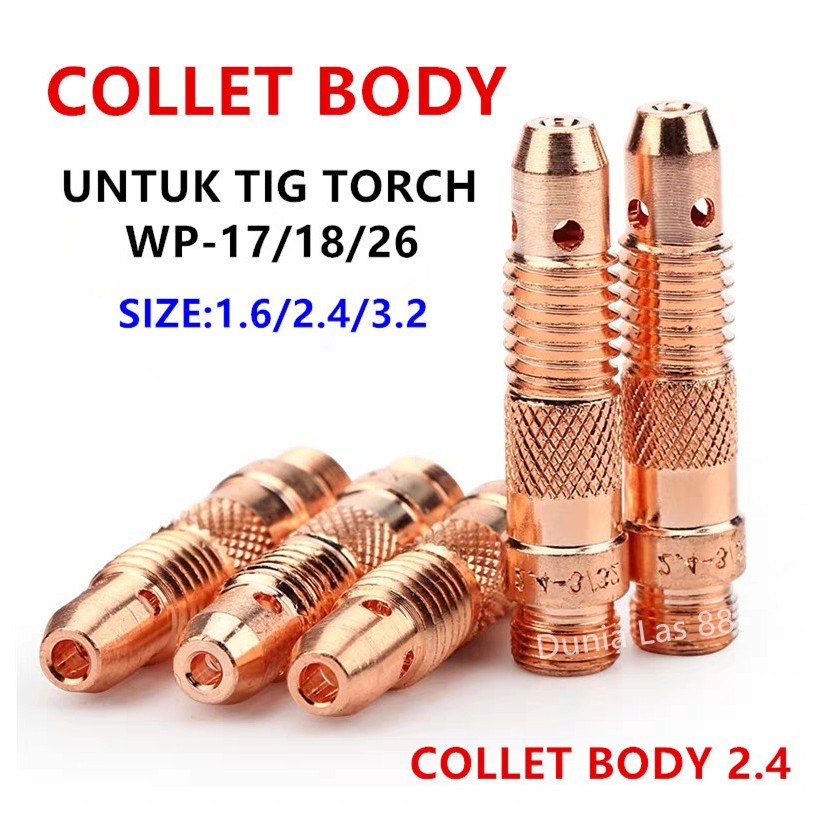 Jual 5PCS Collet Body 1.6mm 2.0mm 2.4mm 3.2mm Tig Argon WP17 WP18 WP26 ...