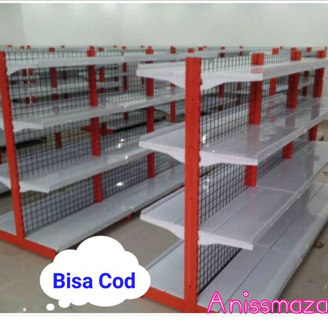 Jual Rak gondola rak supermarket rak mini market dua sisi | Shopee ...