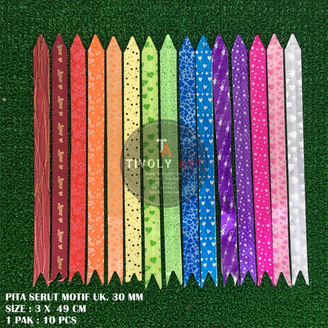 Jual Pita Tarik / Pita Serut 30mm MOTIF / Pita Souvenir / Pita Kado ...
