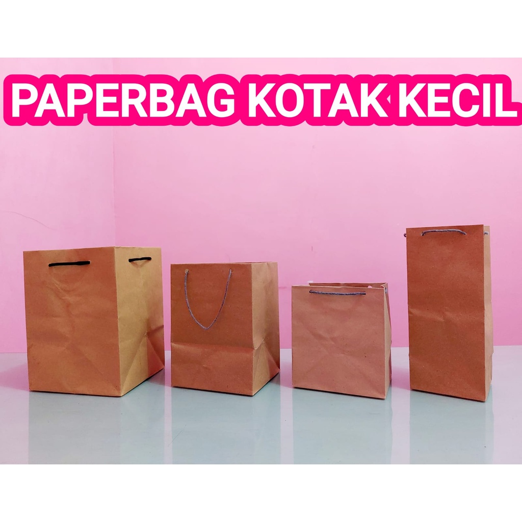 Jual Paper bag Kotak polos coklat KECIL / paperbag kotak murah tas ...
