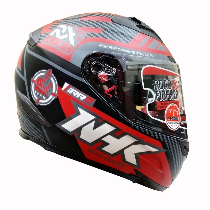 Jual NHK RX9 BLACK DOFF RED ORIGINAL SNI DOUBLE VISOR | Shopee Indonesia