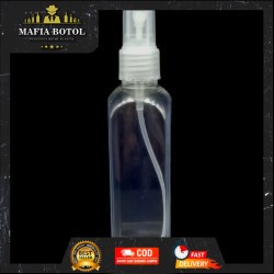 Jual Botol Plastik spray 100 ml kotak semprot tutup bening putih hitam ...