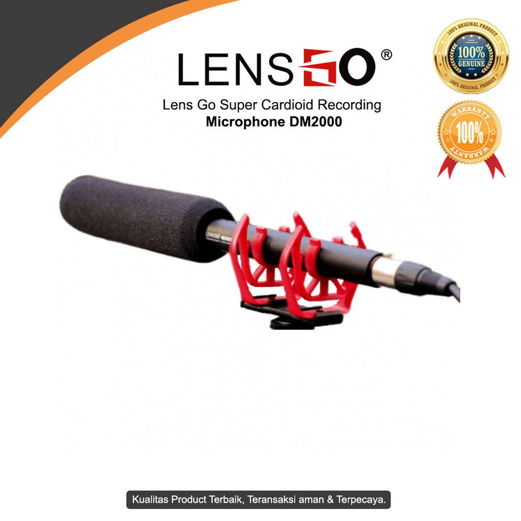 Jual Lens Go Super Cardioid Recording Microphone DM2000 LensGo | Shopee ...