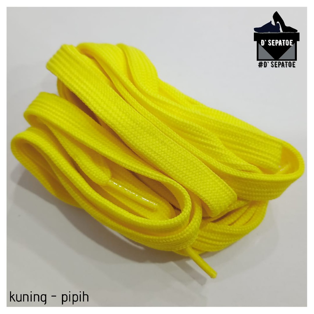 Jual [COD] Tali Sepatu Warna Kuning Polos Bentuk Pipih Yellow Shoelaces ...
