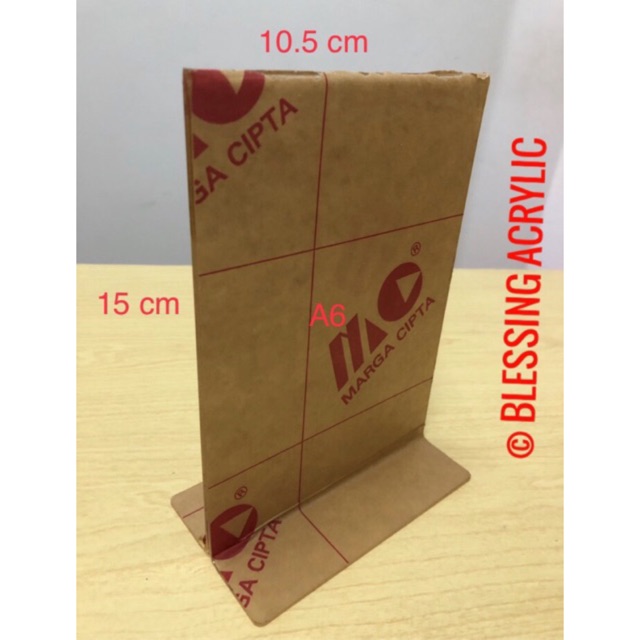 Jual Acrylic akrilik tent card /tempat brosur meja 2mm uk T A6 15 x 10. ...