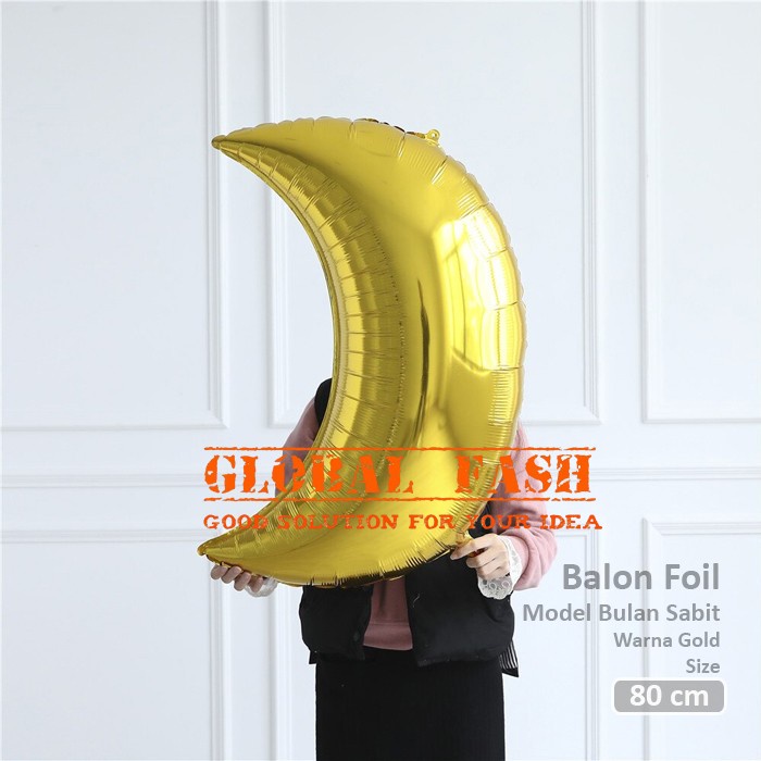 Jual Balon Foil Bulan Sabit GOLD / Balon Bulan / Balon Dekorasi / moon ...