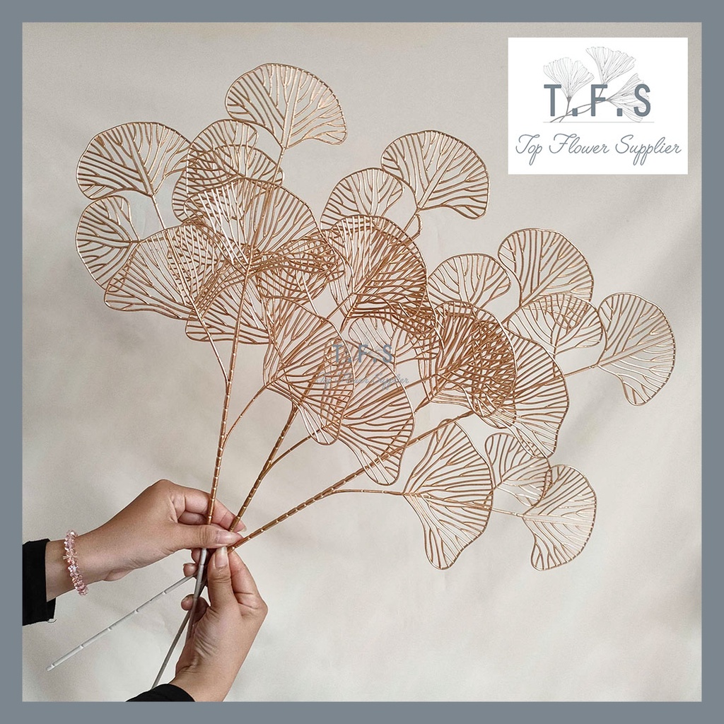 Jual Artificial Flower Gold Shell Leaf Ginkgo Bunga Palsu Plastik ...