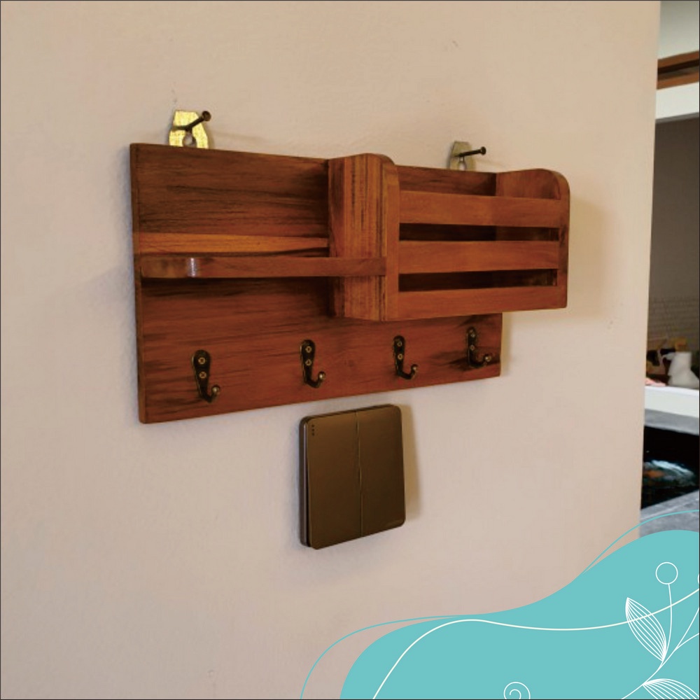 Jual Rak dinding kayu jati / tempat gantungan kunci / Rak Kayu | Shopee ...