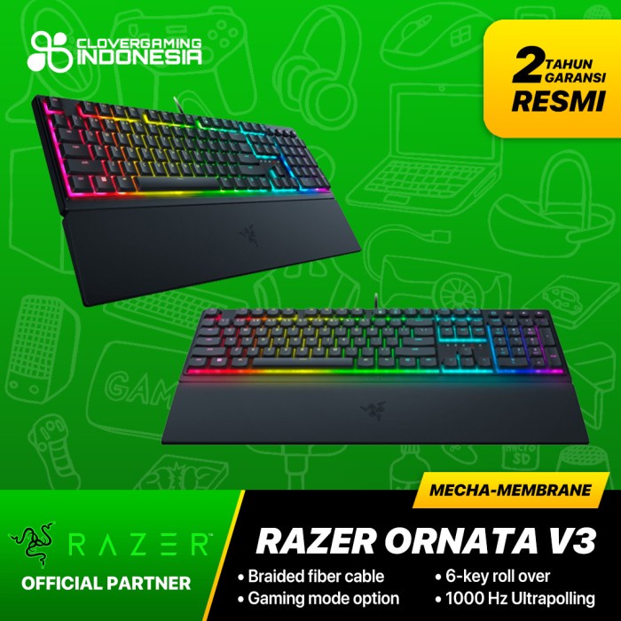 Jual Razer Ornata V3 Low Profile Mecha Membrane RGB - Gaming Keyboard ...