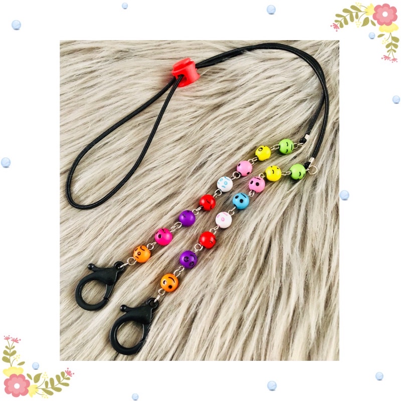 Jual Strap Masker 2in1 Emoticon Ball dan Acrylic Chain Bisa untuk ...