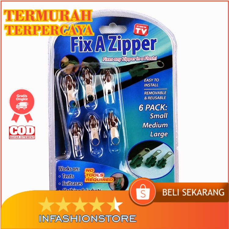 Jual PROMO GERCEP Zipper Replacement Repair Kit 6 in 1 / Kepala ...